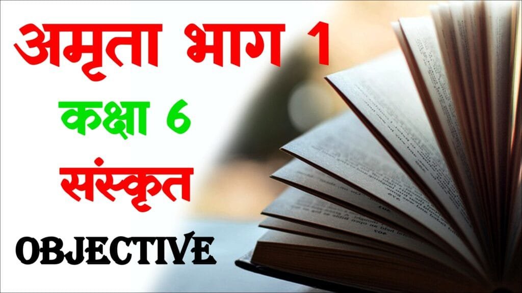 Class 6 Sanskrit Objective - कक्षा 6 संस्‍कृत अमृता भाग 1 बिहार बोर्ड